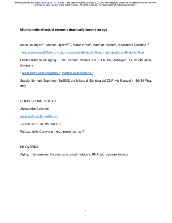 (PDF) Mitohormetic effects of rotenone drastically depend on age