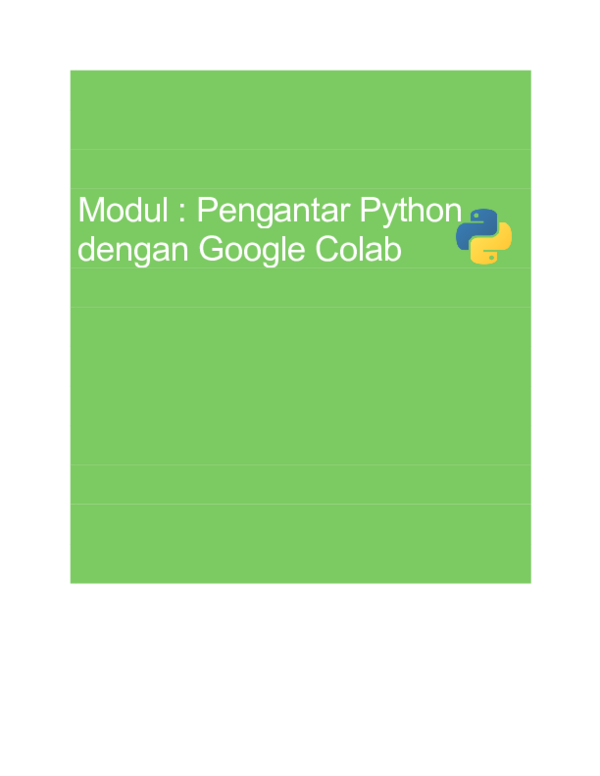 (PDF) Modul : Pengantar Python dengan Google Colab