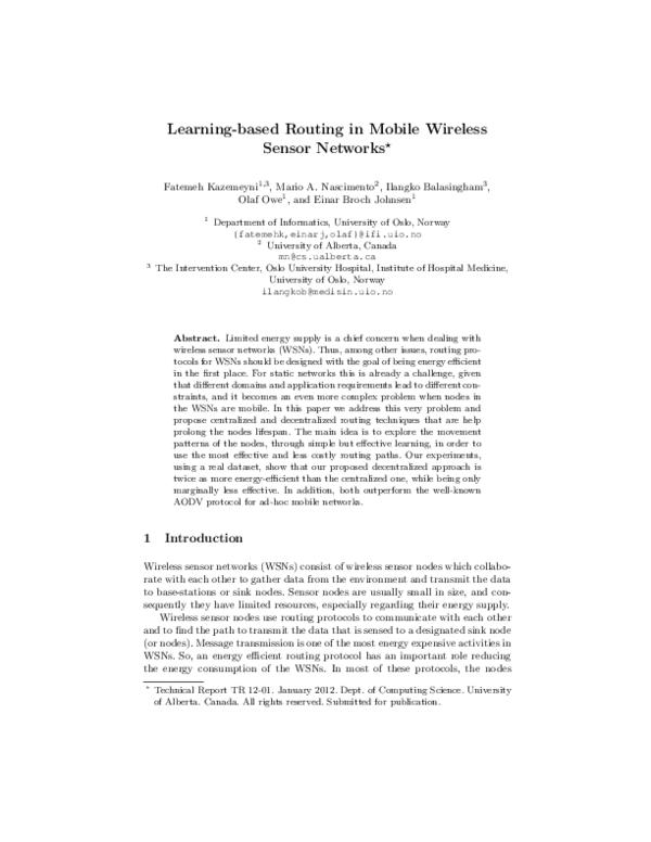 Pdf Learning Based Routing In Mobile Wireless Sensor Networks