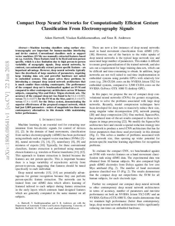 (PDF) Compact Deep Neural Networks for Computationally Efficient Gesture Classification From ...