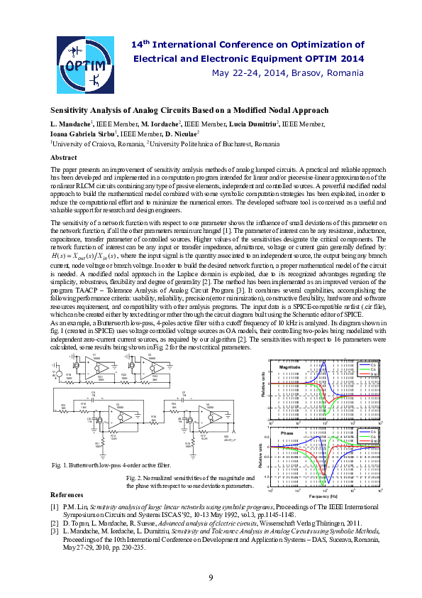 (PDF) Sensitivity analysis of analog circuits based on a modified nodal ...