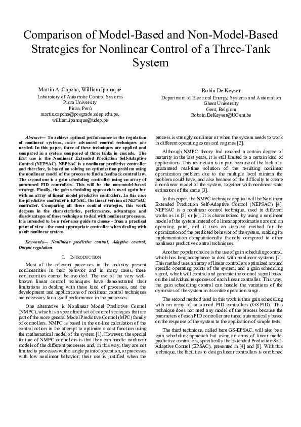 (PDF) Comparison of model-based and non-model-based strategies for ...