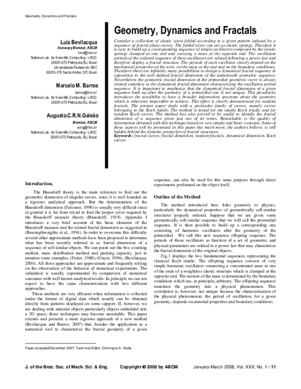 (PDF) Geometry, dynamics and fractals