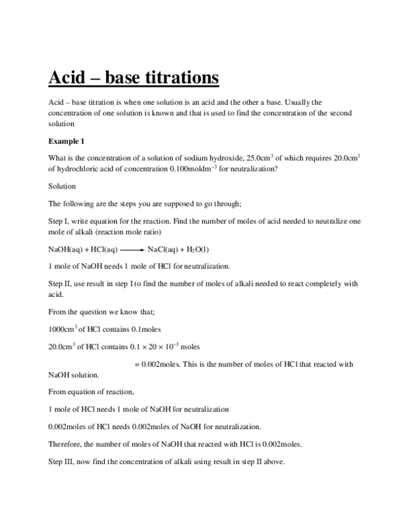 (PDF) Understanding Acid-Base Titration Basics
