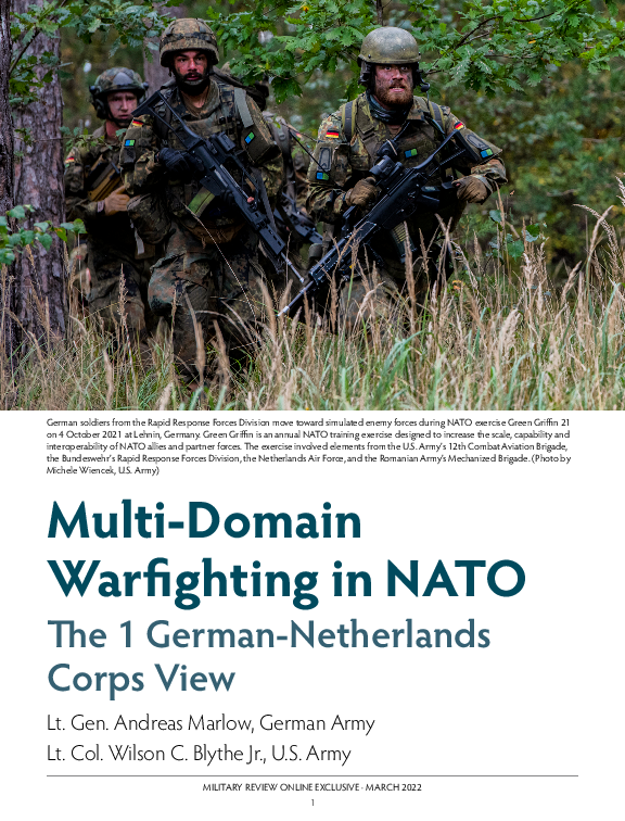 (PDF) Multi-Domain Warfighting in NATO The 1 German-Netherlands Corps View