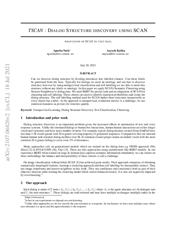 Pdf Tscan Dialog Structure Discovery Using Scan Aayush Kubba