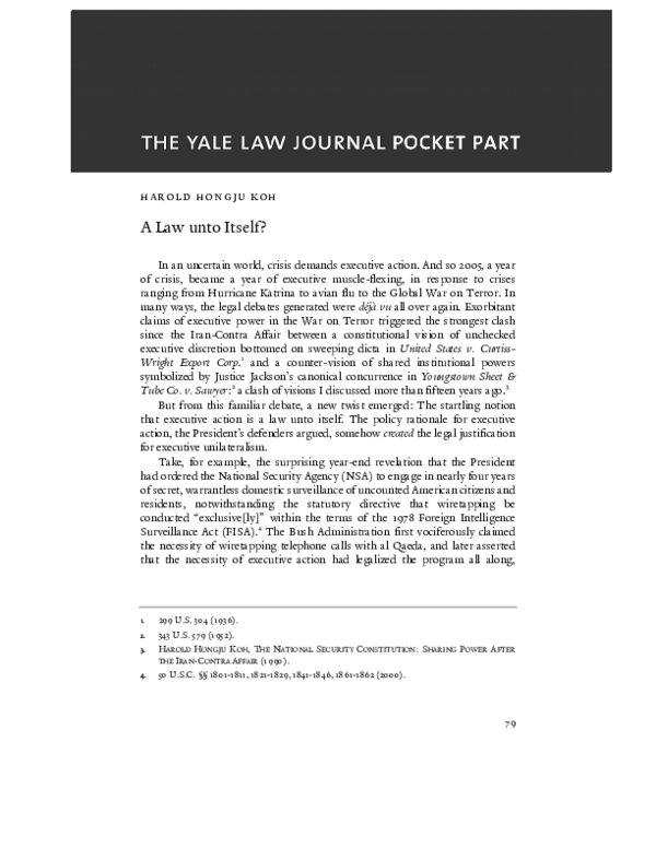 (PDF) A Law unto Itself?
