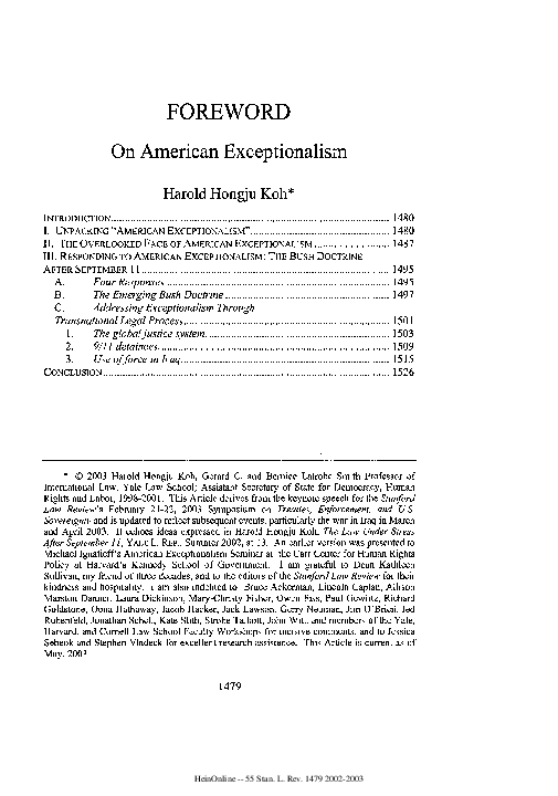 (PDF) On American Exceptionalism
