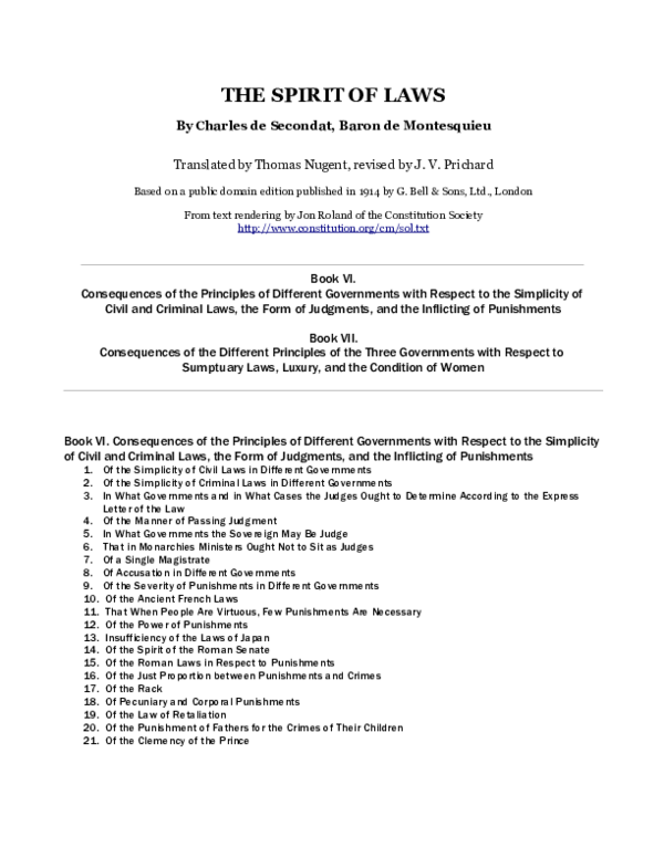 (PDF) The Spirit of the Laws