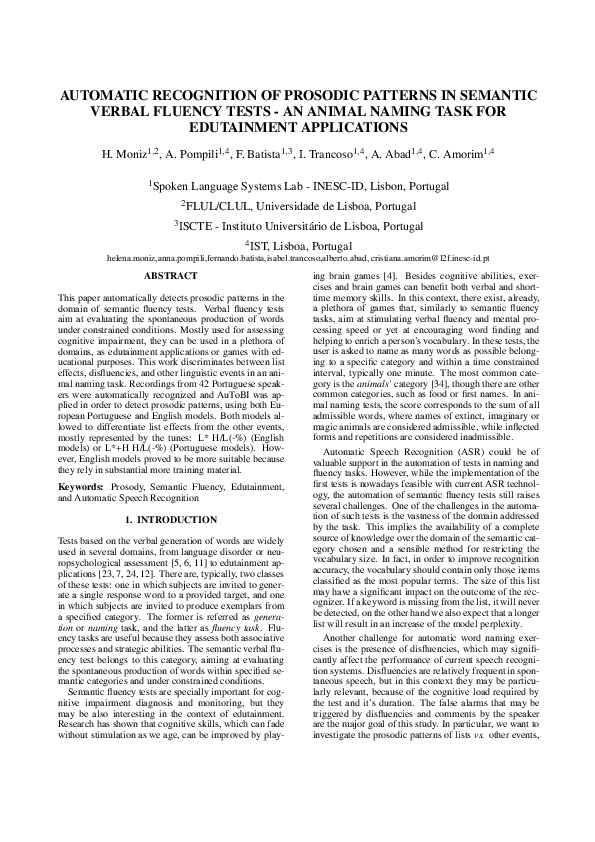 (PDF) Automatic recognition of prosodic patterns in semantic verbal ...