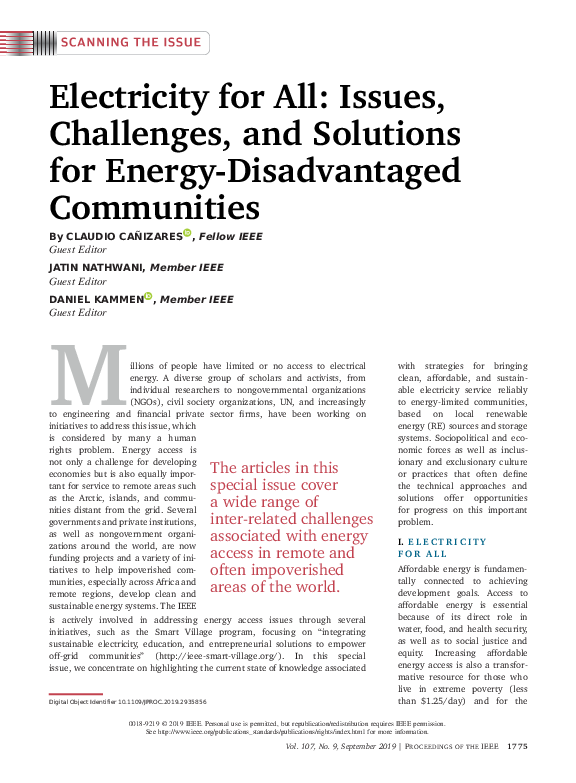 (PDF) Electricity for All: Issues, Challenges, and Solutions for Energy ...