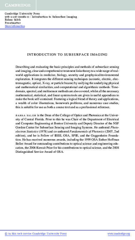 Pdf Introduction To Subsurface Imaging