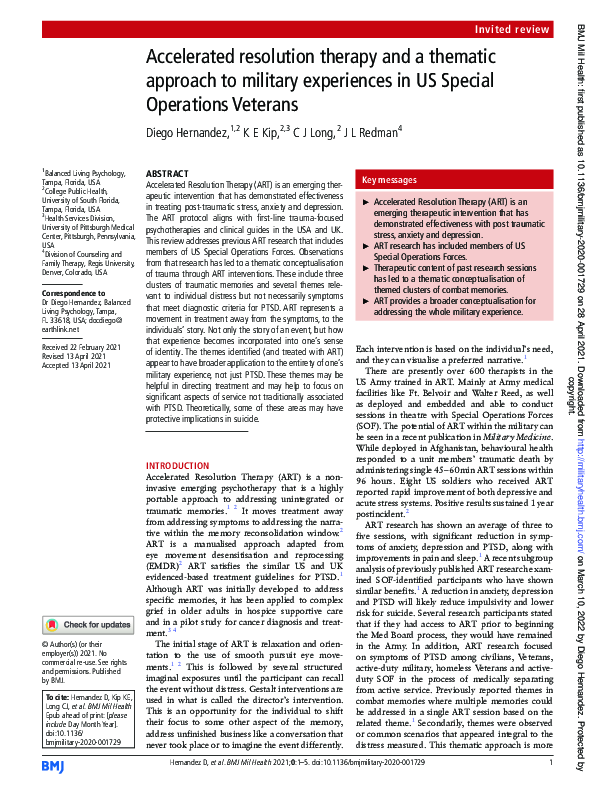 (PDF) Accelerated resolution therapy and a thematic approach to ...