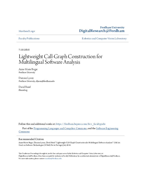 (PDF) Lightweight Call-Graph Construction for Multilingual Software ...