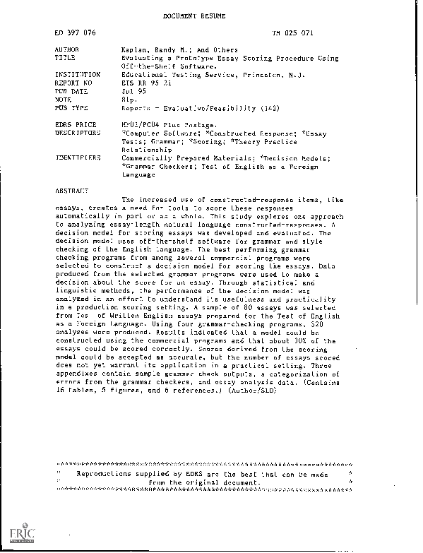 (PDF) Evaluating a Prototype Essay Scoring Procedure Using Off-The ...