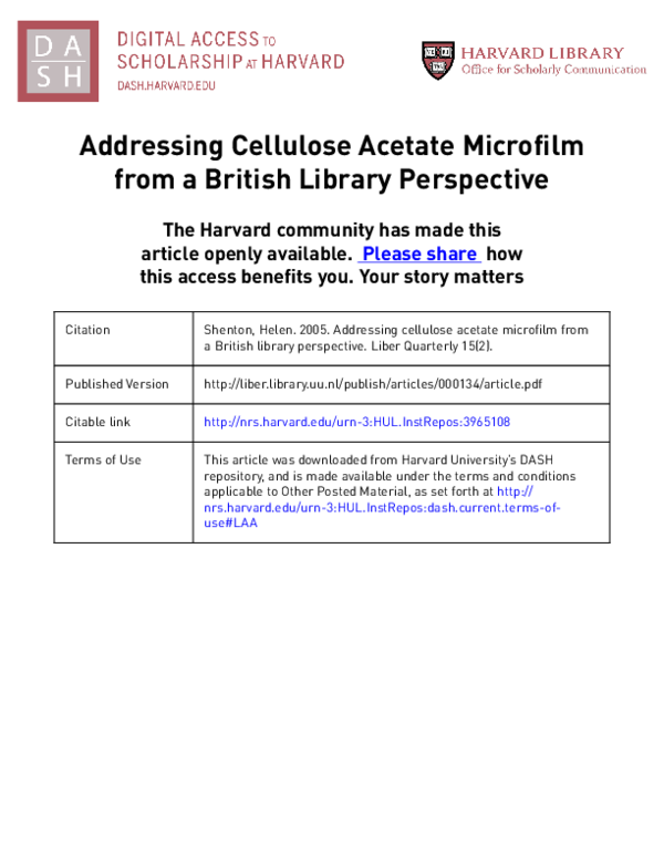 (PDF) Addressing Cellulose Acetate Microfilm from a British Library ...