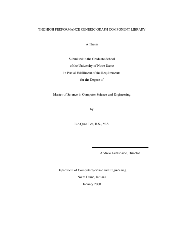 (PDF) The High Performance Generic Graph Component Library (PDF) The High Performance Generic Graph Component Library