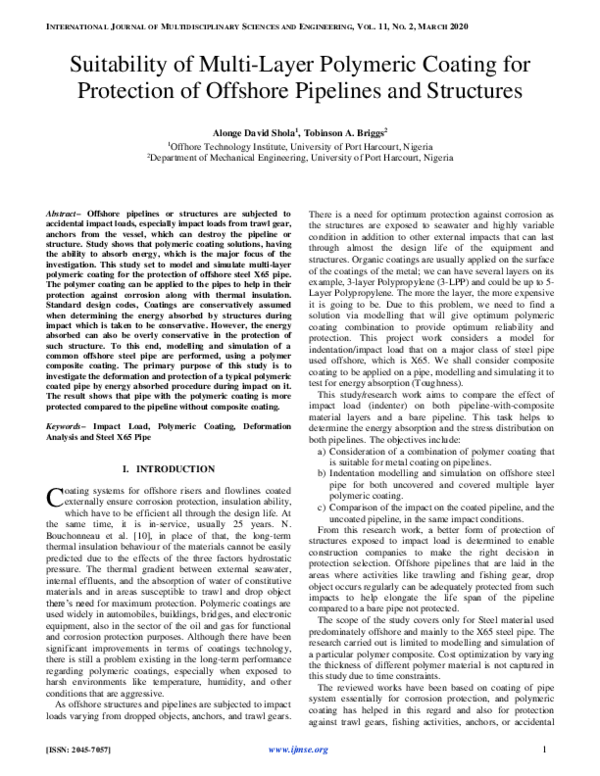 (PDF) Suitability of Multi-Layer Polymeric Coating for Protection of ...