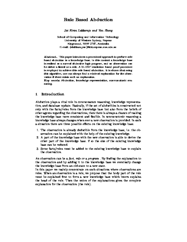 (PDF) Procedural Rule-Based Abduction in Logic
