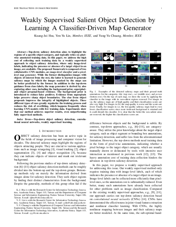 Pdf Weakly Supervised Salient Object Detection By Learning A Classifier Driven Map Generator