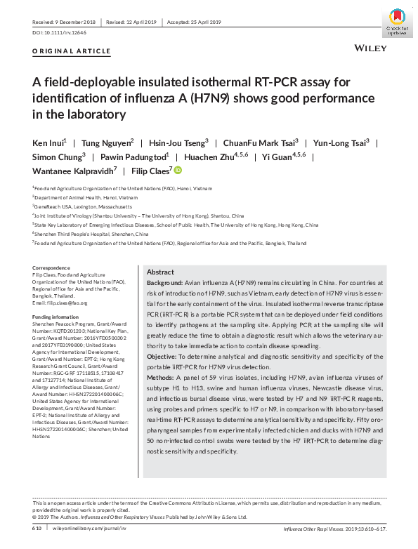 (PDF) A field‐deployable insulated isothermal RT‐PCR assay for ...