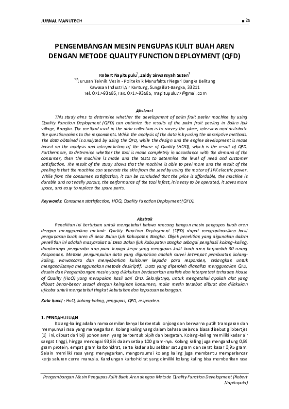 (PDF) Dengan Metode Quality Function Deployment ( QFD )