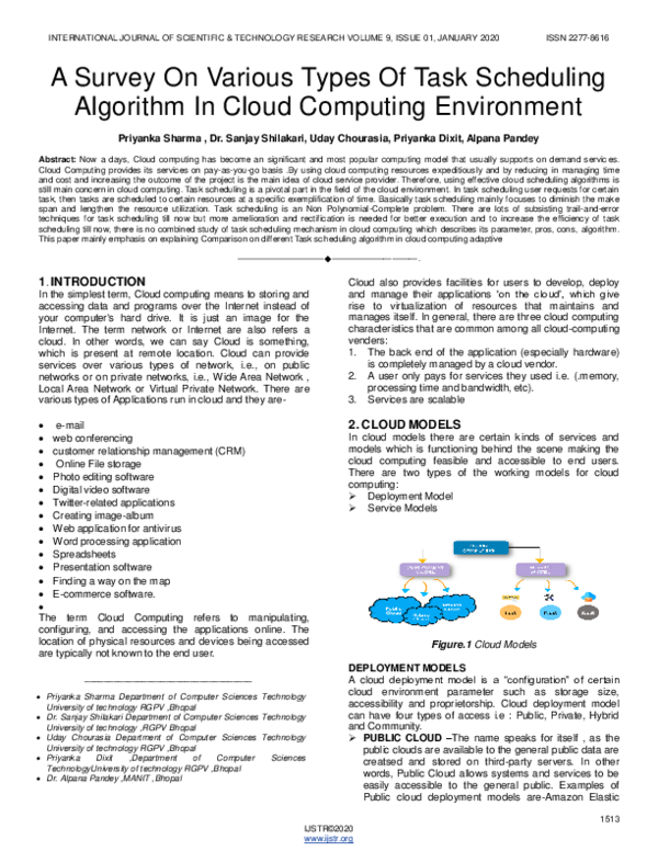 (PDF) A Survey On Various Types Of Task Scheduling Algorithm In Cloud Computing Environment