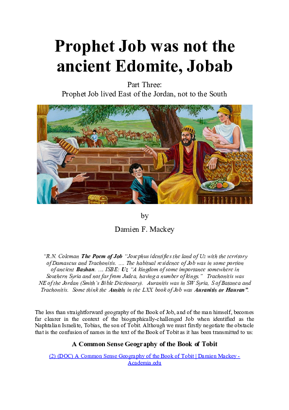 (DOC) Prophet Job was not the ancient Edomite, Jobab: Part Three ...