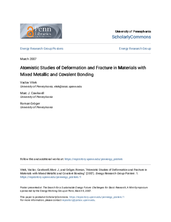 (PDF) Atomistic Studies of Deformation and Fracture in Materials with Mixed Metallic and ...