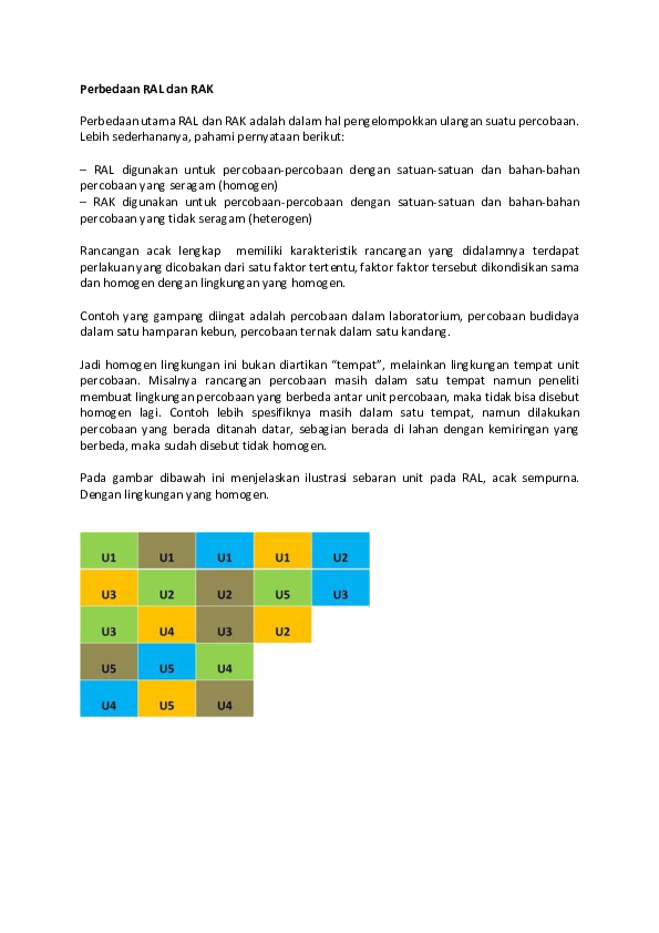 (PDF) Perbedaan RAL dan RAK Perbedaan utama RAL dan RAK adalah dalam ...