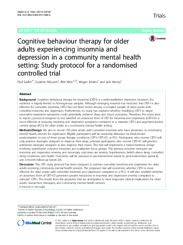 (PDF) STUDY PROTOCOL Open Access Cognitive