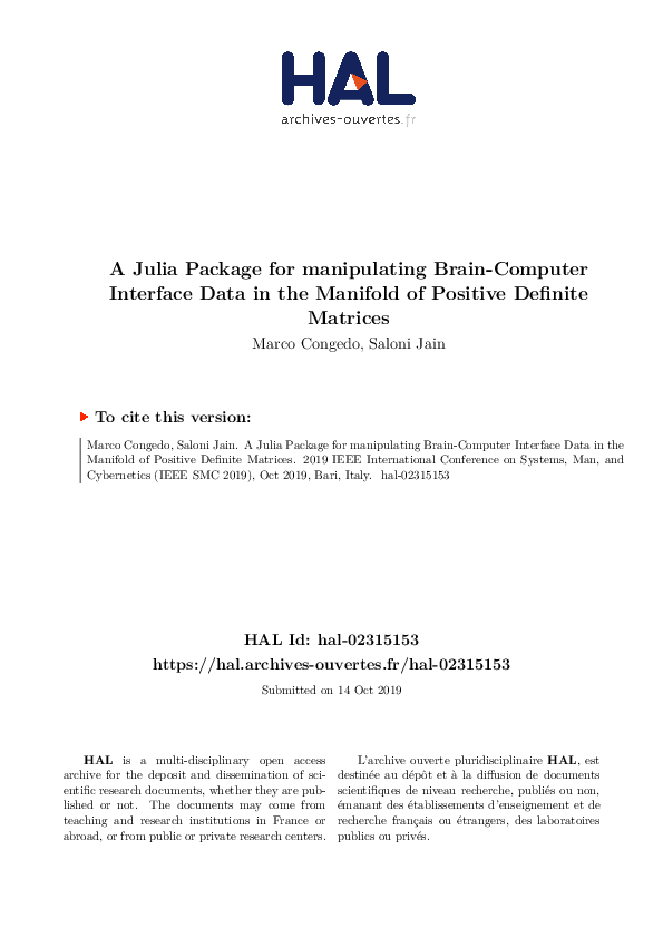 (PDF) A Julia Package for manipulating Brain-Computer Interface Data in ...