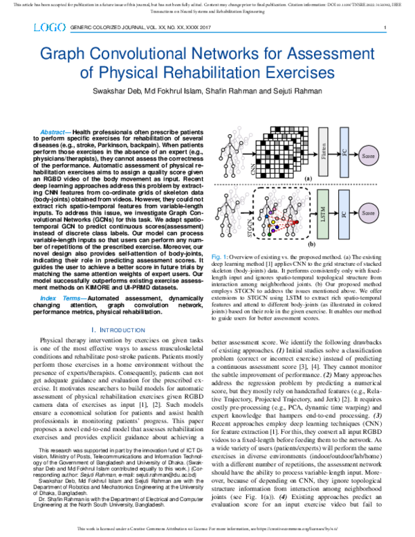 (PDF) Graph Convolutional Networks for Assessment of Physical ...