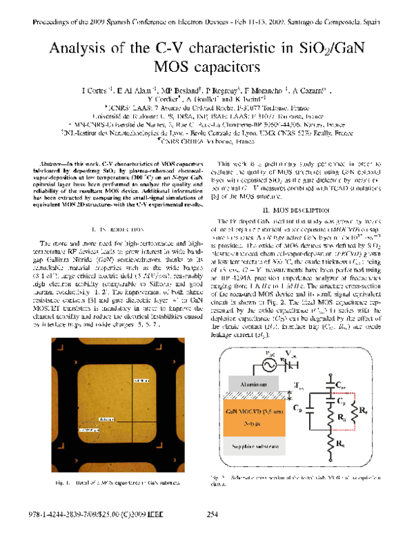 (PDF) Analysis of the C-V characteristic in SiO2/GaN MOS capacitors