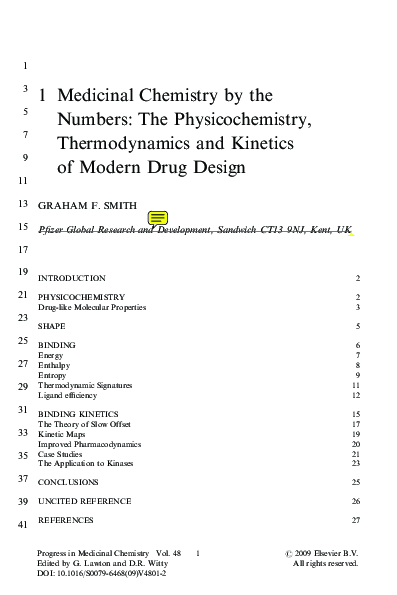 (PDF) 1 Medicinal Chemistry by the Numbers: The Physicochemistry ...