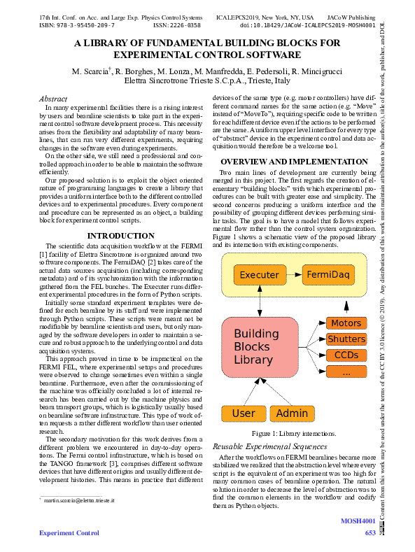 (PDF) A Library of Fundamental Building Blocks for Experimental Control ...