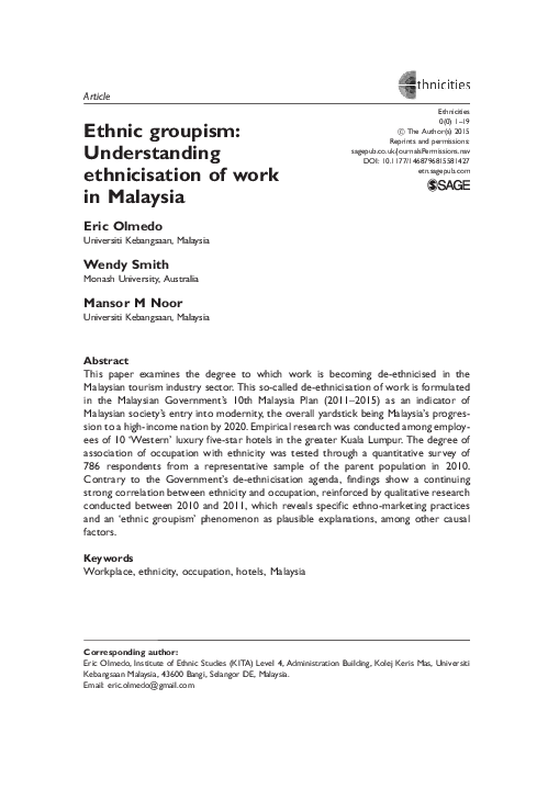 (PDF) Article Ethnic groupism