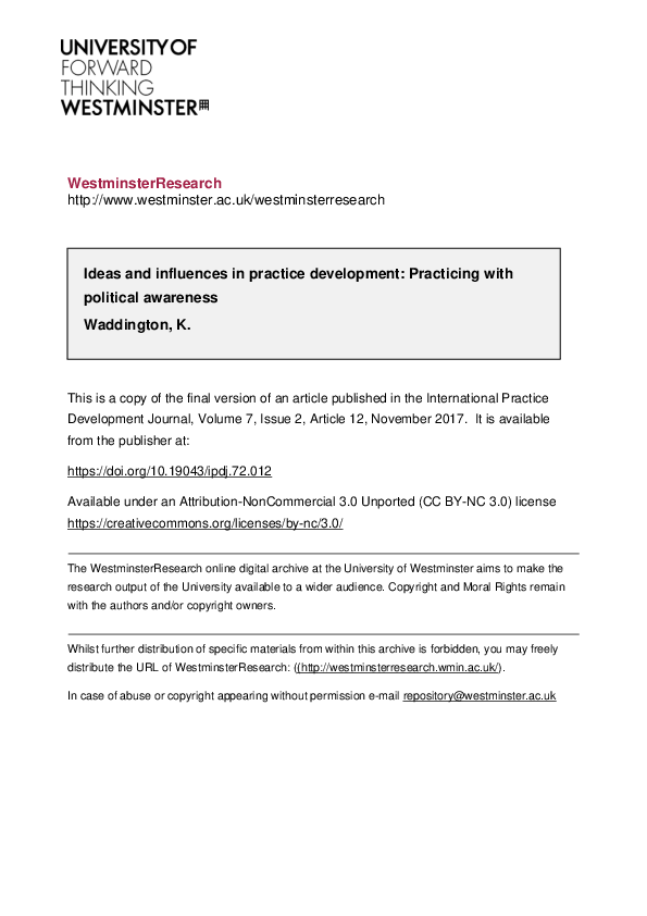 (PDF) Developing political awareness skills to influence practice
