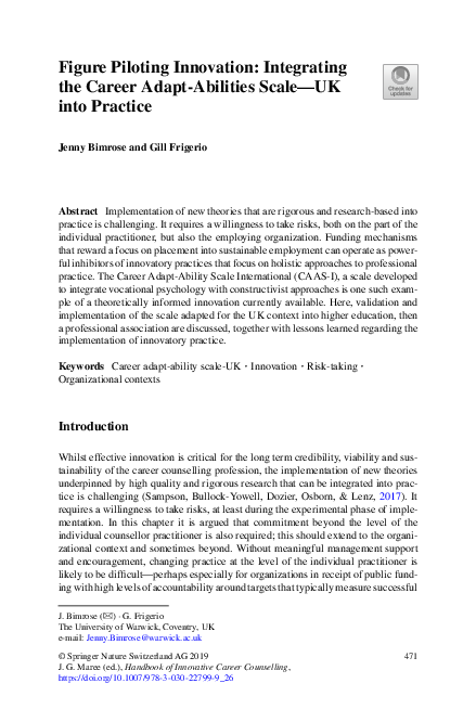 (PDF) Figure Piloting Innovation: Integrating the Career Adapt ...