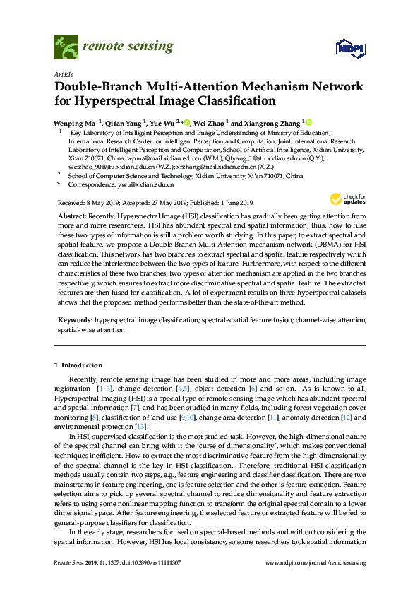 (PDF) Double-Branch Multi-Attention Mechanism Network for Hyperspectral Image Classification