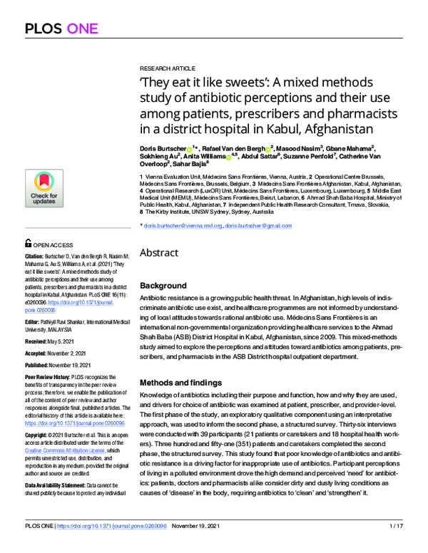 (PDF) They eat it like sweets". Perceptions of antibiotics and ...