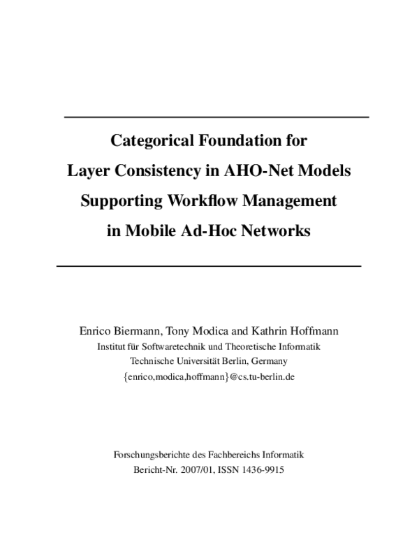 (PDF) AHO-Net Models Supporting Workflow Management in MANETs?