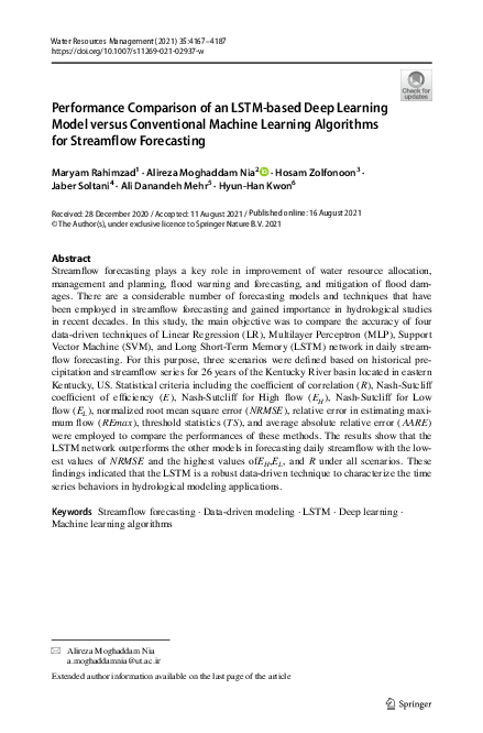 (PDF) Performance Comparison of an LSTM-based Deep Learning Model versus Conventional Machine ...