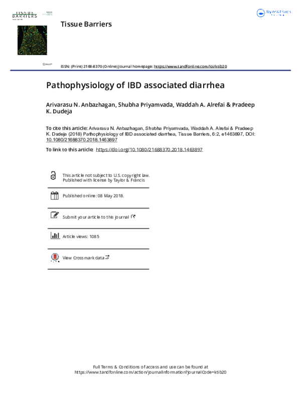(PDF) Pathophysiology of IBD associated diarrhea