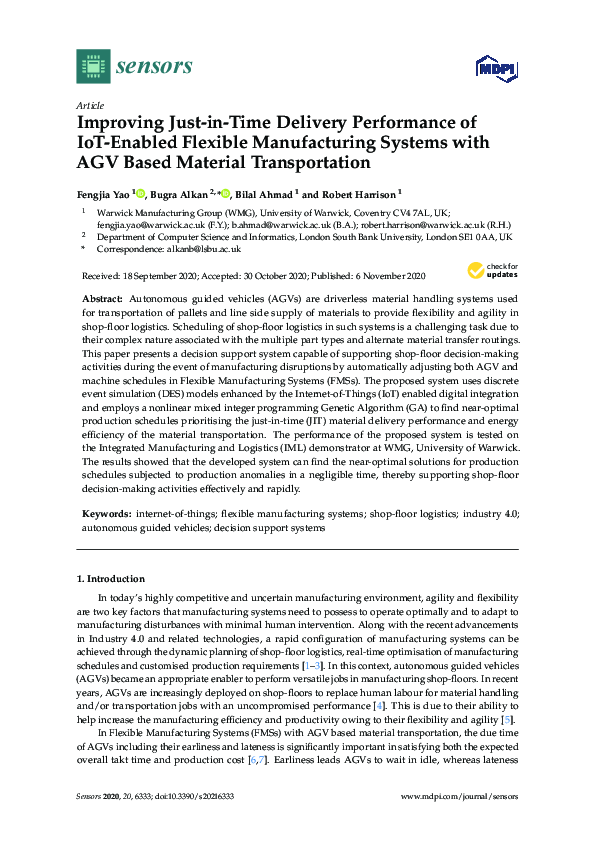 (PDF) Improving Just-in-Time Delivery Performance of IoT-Enabled Flexible Manufacturing Systems ...