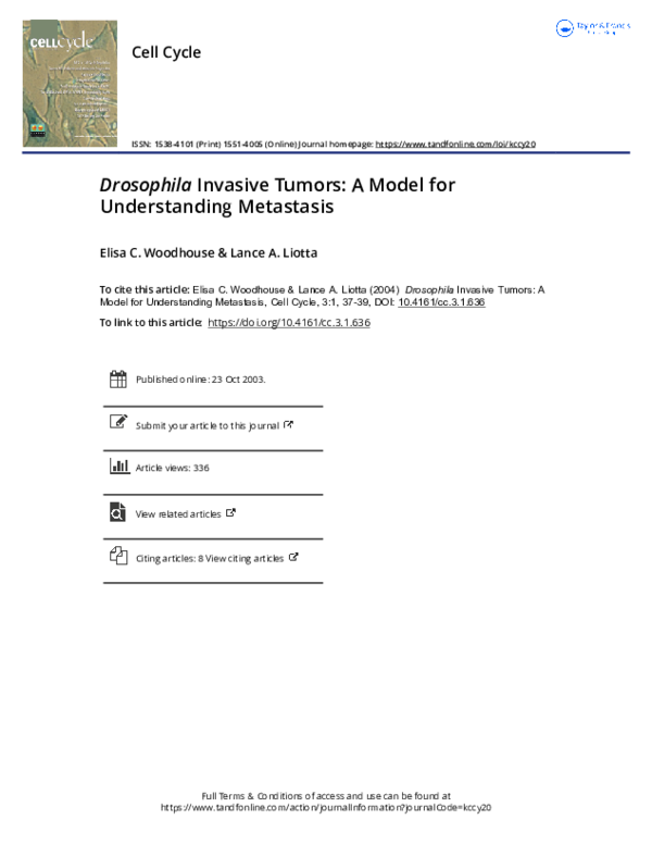(PDF) Drosophila Invasive Tumors: A Model for Understanding Metastasis ...
