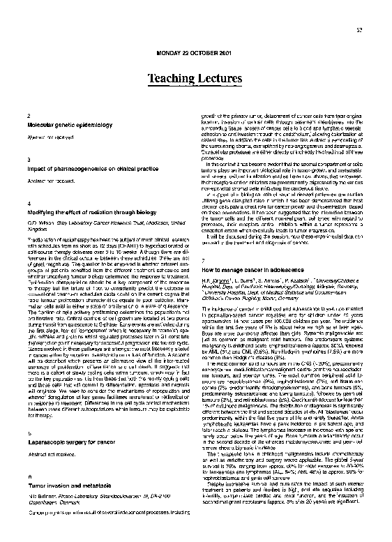 (PDF) Tumor invasion and metastasis