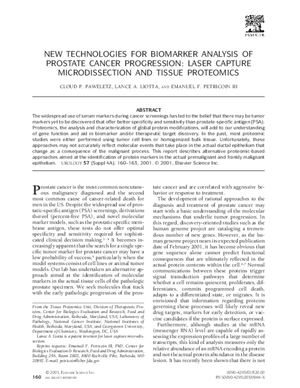 (PDF) New technologies for biomarker analysis of prostate cancer progression: Laser capture ...