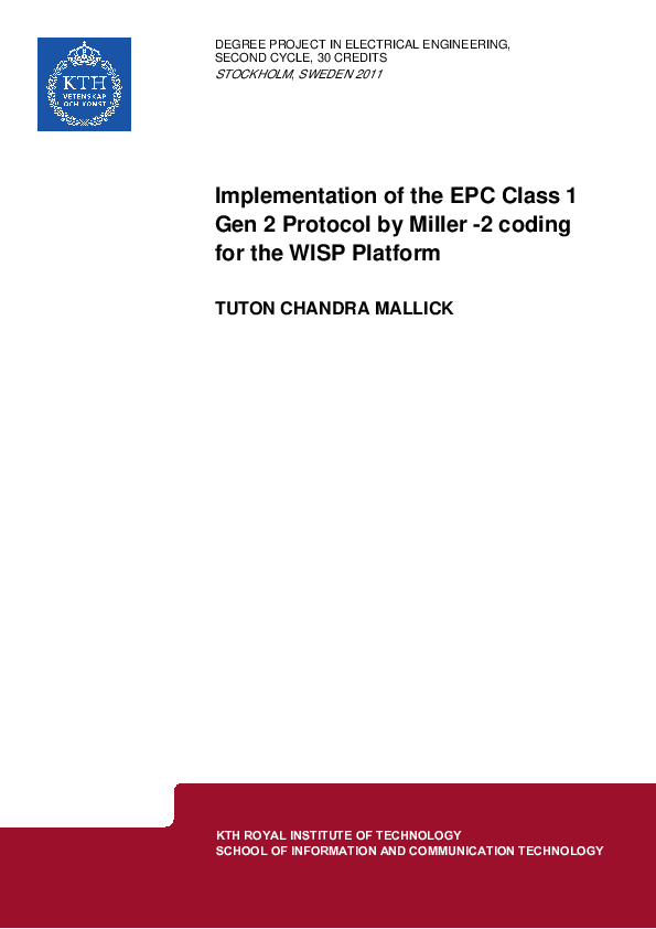 (PDF) Implementation of the EPC Class 1 Gen 2 Protocol by Miller-2 ...