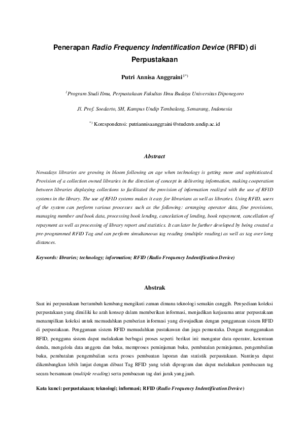 (PDF) Penerapan Radio Frequency Indentification Device (RFID) di ...